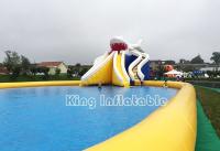 China Giant Shark Inflatable Water Park Big Yellow Inflatable Swimming Pool With Slides for sale