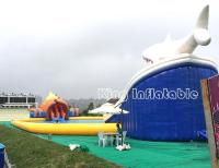 China Giant Shark Inflatable Water Park Big Yellow Inflatable Swimming Pool With Slides for sale