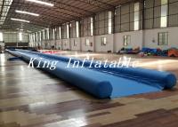 China Commercial Blue City Big Inflatable Slip N Slide With Single Lane 50m Long Durable for sale
