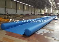China Commercial Blue City Big Inflatable Slip N Slide With Single Lane 50m Long Durable for sale