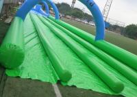 China Custom 1200m Inflatable Slip N Slide PVC Tarpaulin Four Lanes Inflatable Slip Slide for sale