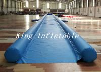 China Outdoor 50m Long Inflatable Slide The City With Blue Single Lane for sale