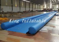 China Outdoor 50m Long Inflatable Slide The City With Blue Single Lane for sale
