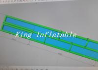 China PVC Tarpaulin Inflatable Slip Slide 300m Long Double Lanes Inflatable Water City for sale