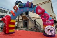 China Sweet Candy Inflatable Arches Outdoor Party Advertising Christmas Decorative Rainbow Archway for sale