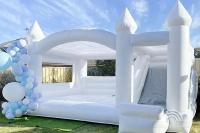 China White Inflatable Bouncer Adult Wedding Party Bouncing Castle Kids Bounce Jump House Combo With Slide for sale
