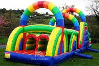 China Inflatable Obstacle Course Rental Blow Up Bounce House Wipeout Races For Adults Kids for sale