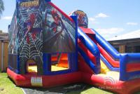 China Spiderman Inflatable Bouncer House Outdoor / Indoor Bouncer Jumping Castle With Slide for sale