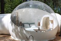 China PVC Bubble Tent House With Bedroom Outdoor Camping Hotel White Half Clear Protecting Privacy Inflatable Tents Room for sale