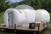 China PVC Bubble Tent House With Bedroom Outdoor Camping Hotel White Half Clear Protecting Privacy Inflatable Tents Room for sale