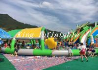 China Outdoor Giant Inflatable Water Park 30m Diameter Constant Blower With Crocodile Slide for sale