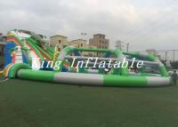 China Outdoor Giant Inflatable Water Park 30m Diameter Constant Blower With Crocodile Slide for sale
