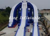 China 15m High Blue Outdoor Giant long Inflatable Water Slide blow out Trippo Slide for sale