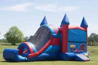 China Pink Bouncy House Castle Outdoor Rantal Inflatable Bouncer With Slide for sale