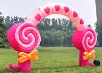 China Pink Children'S Birthday Party Decoration Inflatable Candy Floss Arch For Festival for sale