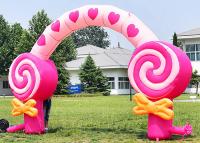 China Pink Children'S Birthday Party Decoration Inflatable Candy Floss Arch For Festival for sale