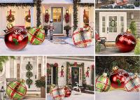China Merry Christmas Blow Up Balloon Ornaments Yard Decoration Large Outdoor PVC Inflatable Balls for sale