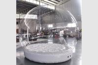 China Inflatable Snow Globe Photo Booth With Blowing Snow Human Size Led Lights for sale
