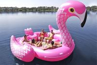 China Giant Pink Inflatable Flamingo Pool Float Outdoor Lake Adults Float Inflatable For Party for sale