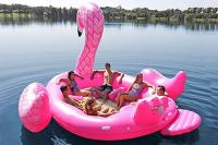 China Giant Pink Inflatable Flamingo Pool Float Outdoor Lake Adults Float Inflatable For Party for sale
