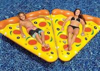 China Inflatable Pizza Giant Pool Float Mattress Water Party Swimming Beach Bed Sunbathe Mat for sale