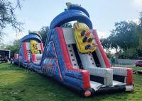 China Backyard Obstacle Course Bounce House PVC Blue Largest Inflatable Obstacle Course Run for sale