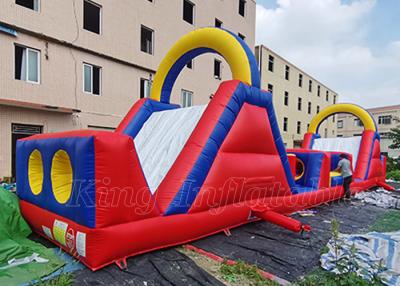 China Outdoor Race Sport Game 18m Large Inflatable Obstacle Courses For Adults Rental for sale