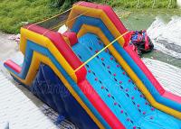 China Inflatable Obstacle Courses 20m Long PVC Blue Red Large Inflatables For Kids Adults for sale