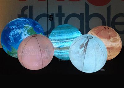 China Outdoor Advertising Balloons Inflatable Hanging Planets Globe Balloon With Led Light for sale