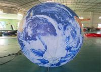 China Giant Advertising Inflatables Word Globe Earth Map Ball LED Hanging Planets for sale