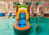 China Tropical Jungle Theme Bounce House Kids Jumping Bouncy Castle Inflatable Bouncer Combo With Pool Water Slide for sale