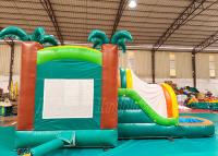 China Tropical Jungle Theme Bounce House Kids Jumping Bouncy Castle Inflatable Bouncer Combo With Pool Water Slide for sale