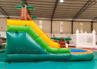 China Kids Outdoor Yard Water Slides Tropical Jungles Inflatable Water Slide With Pool for sale