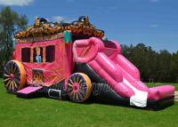 China Princess Pink Bouncy Castle Bouncers Kids Game Inflatable Bounce House Combo With Slide for sale