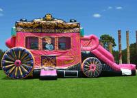 China Princess Pink Bouncy Castle Bouncers Kids Game Inflatable Bounce House Combo With Slide for sale