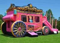 China Princess Pink Bouncy Castle Bouncers Kids Game Inflatable Bounce House Combo With Slide for sale