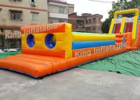 China Long Shape Orange Tunnel Inflatable Sport Games Obstacle And Slide For Kids for sale