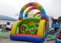 China 12 m Colorful Rainbow Printed Inflatable Obstacle Games Passing Courses PVC for sale
