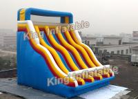 China Blue 2 Lanes 2 Climbs Inflatable Water Slide For Water Sport PVC 8*7m for sale