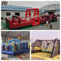 China Colorful 14 * 10m Inflatable Sports Games With Slide And Climbing For Park for sale
