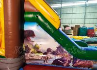 China Dinosaurs Happy Hop Bouncy Castle Slide T-Rex Bounce House Inflatable Jumping Castles for sale