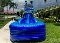 China Large Inflatable Water Slides Blue Outdoor Commercial Grade Inflatable Water Slide for sale