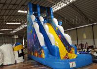 China Children / Adult Blue Inflatable Water Slide With Two Lane 1 Year Warranty for sale