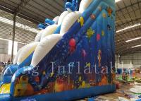 China Children / Adult Blue Inflatable Water Slide With Two Lane 1 Year Warranty for sale
