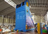 China Children / Adult Blue Inflatable Water Slide With Two Lane 1 Year Warranty for sale