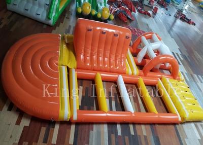 China Water / Pool Airtight Floating Inflatable Water Slide 0.65mm PVC Tarpaulin for sale