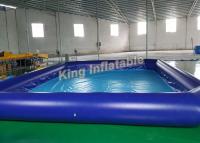 China Outdoor Giant Blue  PVC Square Inflatable Swimming Pool Size 10m X 8m For Kids Use for sale