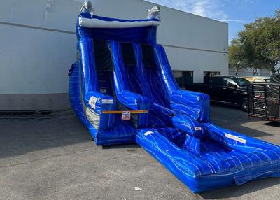 China Blow Up Amusement Park Water Slides 0.55mm PVC Garden Inflatable Water Slide for sale