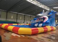 China Blue Shark Inflatable Water Parks Waterproof Inflatable Swimming Pool 8m X 6m for sale
