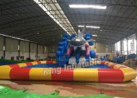 China Blue Shark Inflatable Water Parks Waterproof Inflatable Swimming Pool 8m X 6m for sale